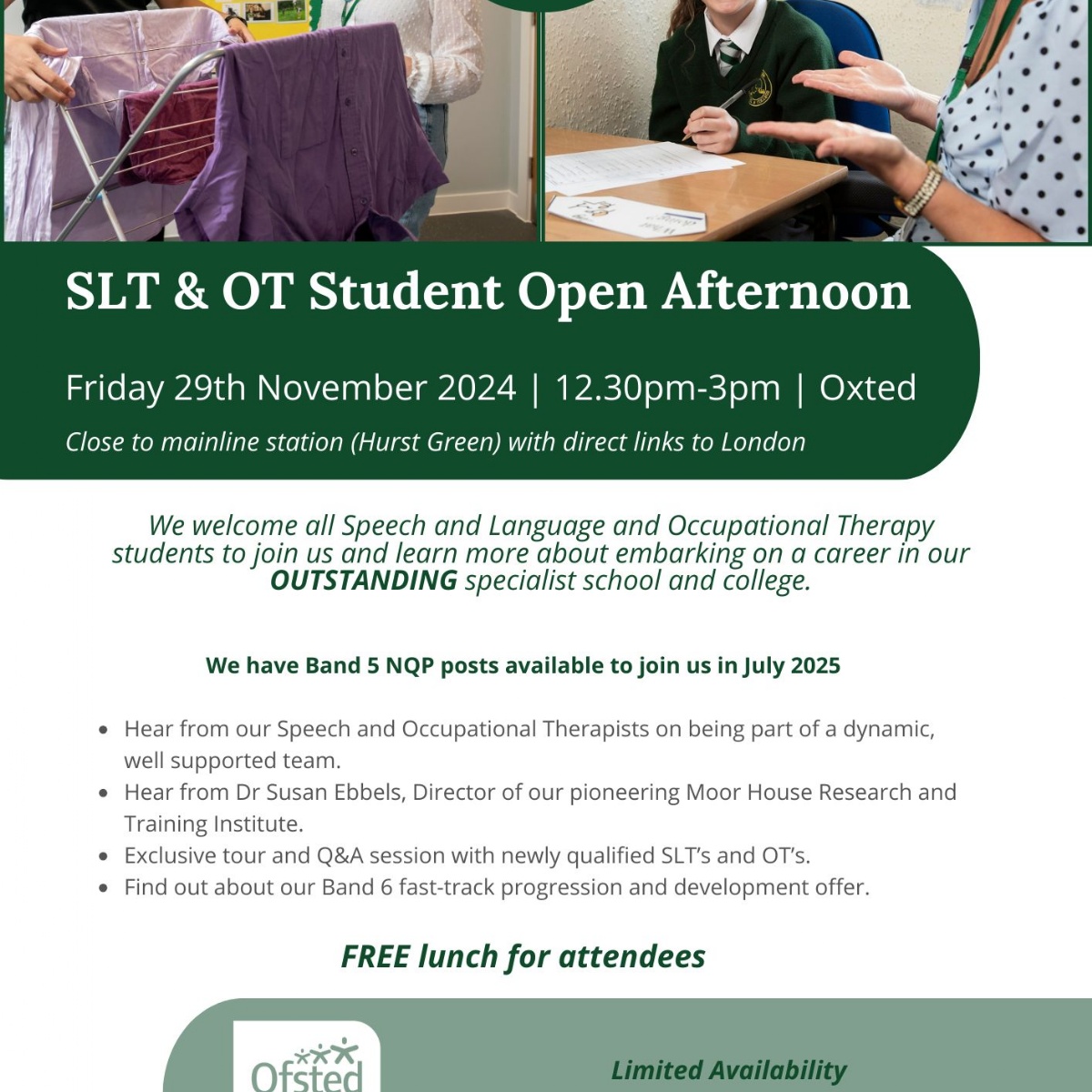 Moor House School & College - Student Open Afternoon for SLTs and OTs